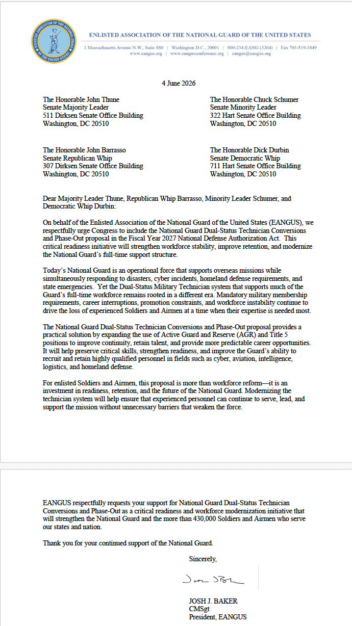 EANGUS Supports LP291 to Modernize the National Guard Workforce ...